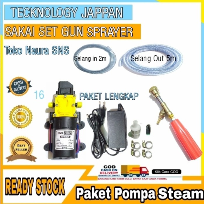 Jual Alat cuci steam motor mobil AC 12v 160 PSI / Pompa Dc 12v 160 psi ...