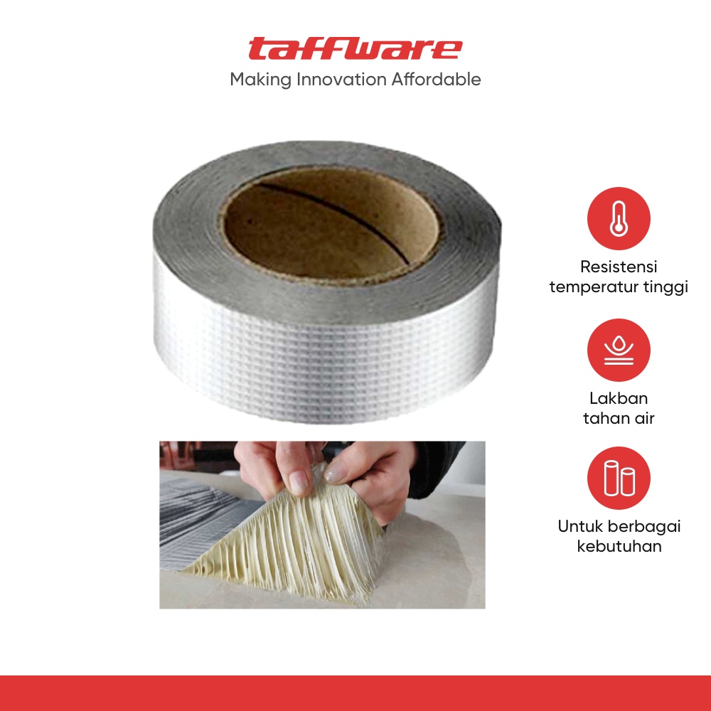 Jual TaffGUARD KYTO Lakban Aluminium Foil Butyl Super Adhesive Duct Tape Waterproof 5CM x 3M ...