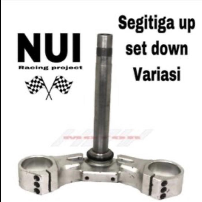 Jual segi tiga bawah up set down variasi Merk NUI racing project silver ...