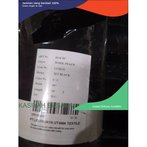 Jual Wolfis jetblack original leuwitex kain meteran harga per setengah ...