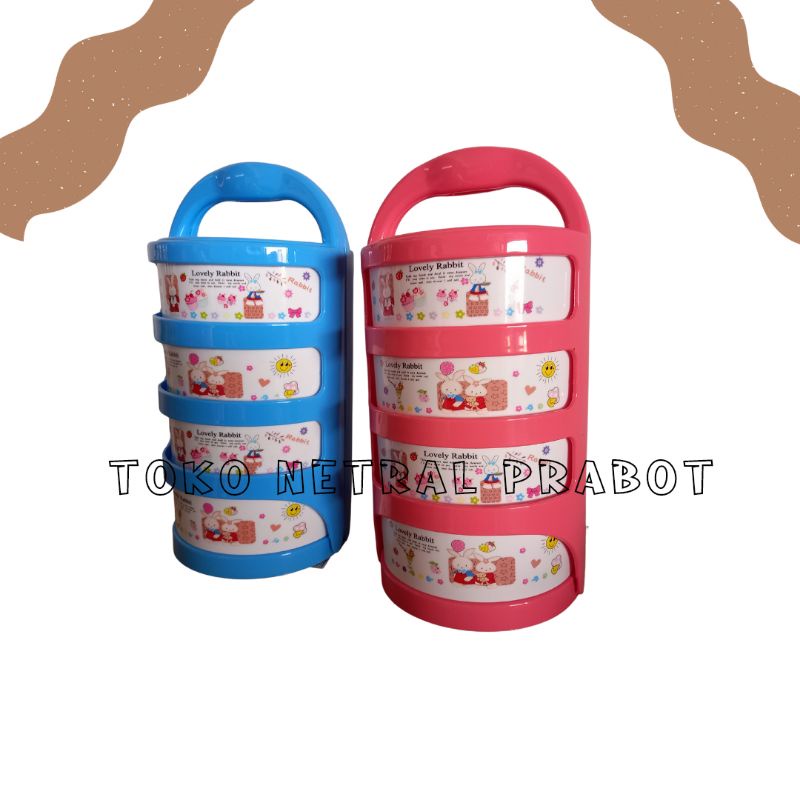 Jual Rantang Plastik 4 susun / Wadah Makanan / Rantang 4 susun Nikita ...