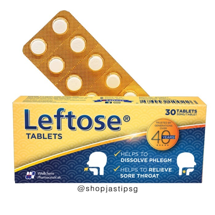 Jual Leftose 30 Tablets Singapore Obat Pereda Batuk Dahak Sakit ...