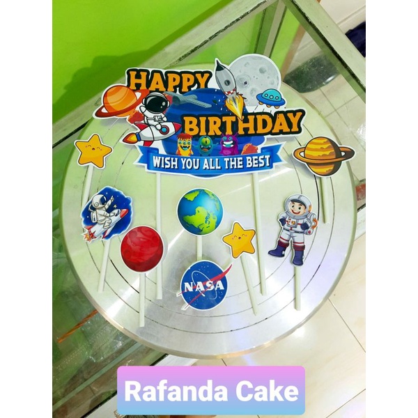 Jual Topper kue ulang tahun astronot gratis custom nama | Shopee Indonesia