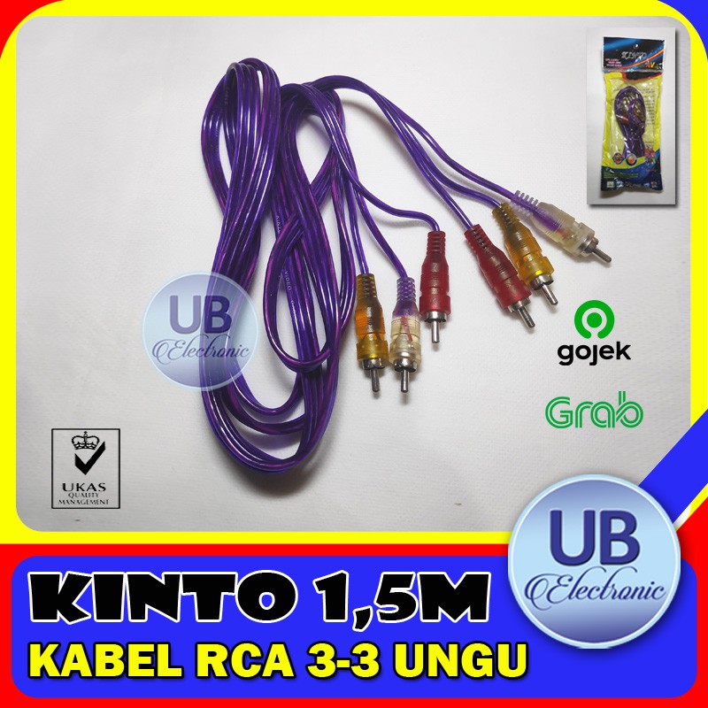 Jual KABEL RCA KINTO 3X3 TRANSPARAN 1,5 METER | Shopee Indonesia
