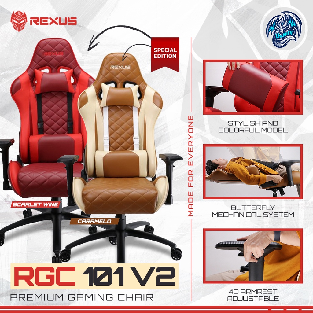 Jual Rexus Gaming Chair / Kursi Gaming RGC 101 V2 Special Colour ...