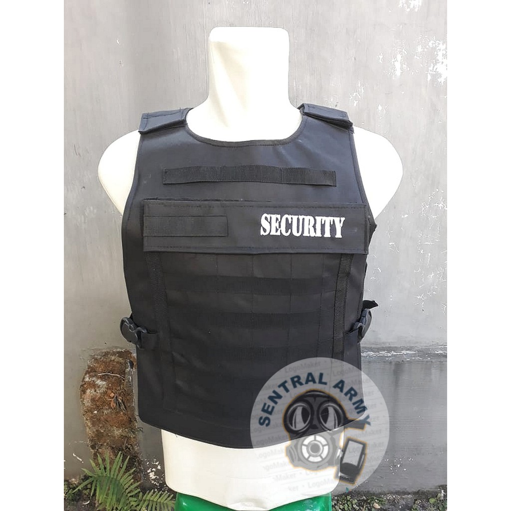 Jual Rompi Security Hitam Tebal/Rompi Pelindung Dada/ Vest/ Rompi Motor ...