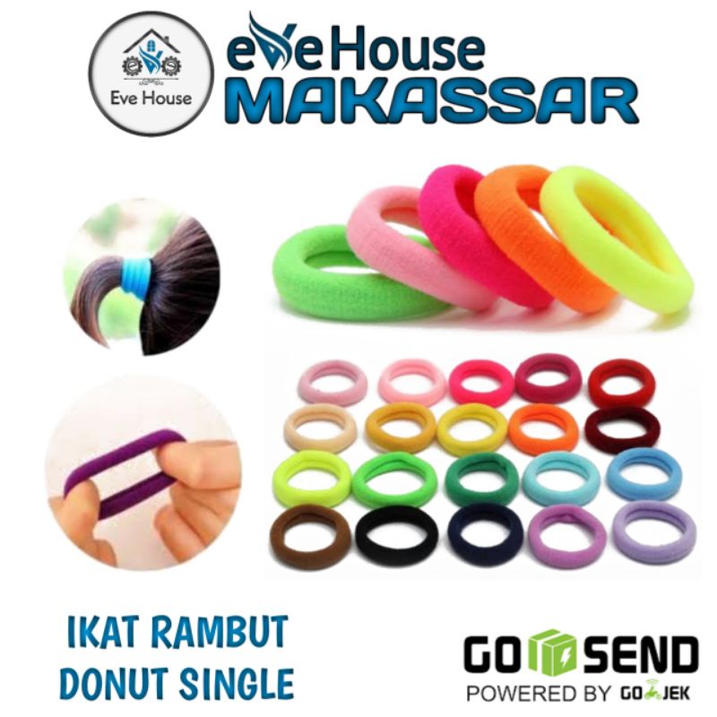 Jual Makassar V49 Ikat rambut handuk lentur gelang karet donut single ...
