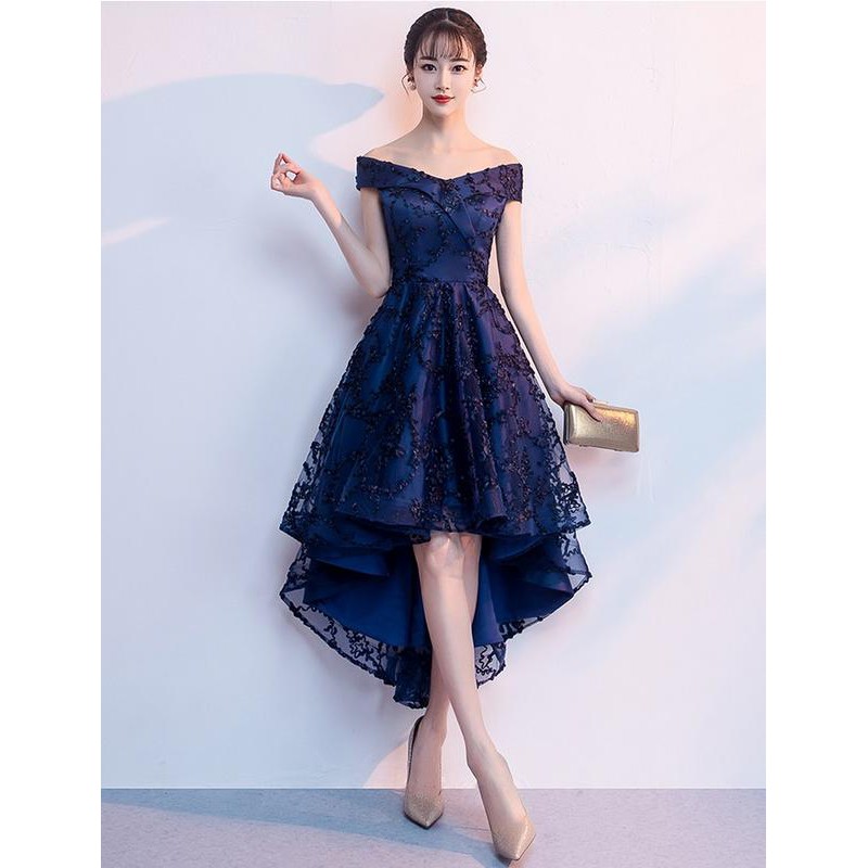Jual Gaun Pesta 1808031 Biru Tua Party Dress Gown | Shopee Indonesia
