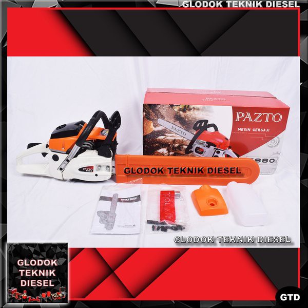 Jual Pazto Mesin Chainsaw 22 Inch 2 Tak Gergaji Potong Pohon Kayu
