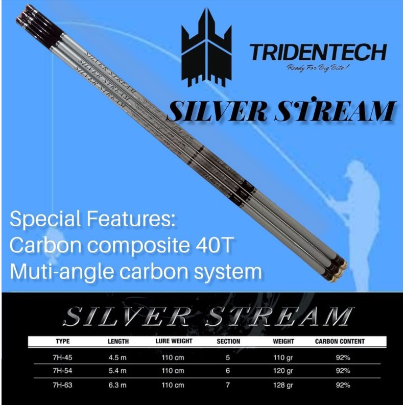 Jual Joran Pole Tegek Baronang Tridentech Silver Stream 450 540 630 7H Kaku | Shopee Indonesia