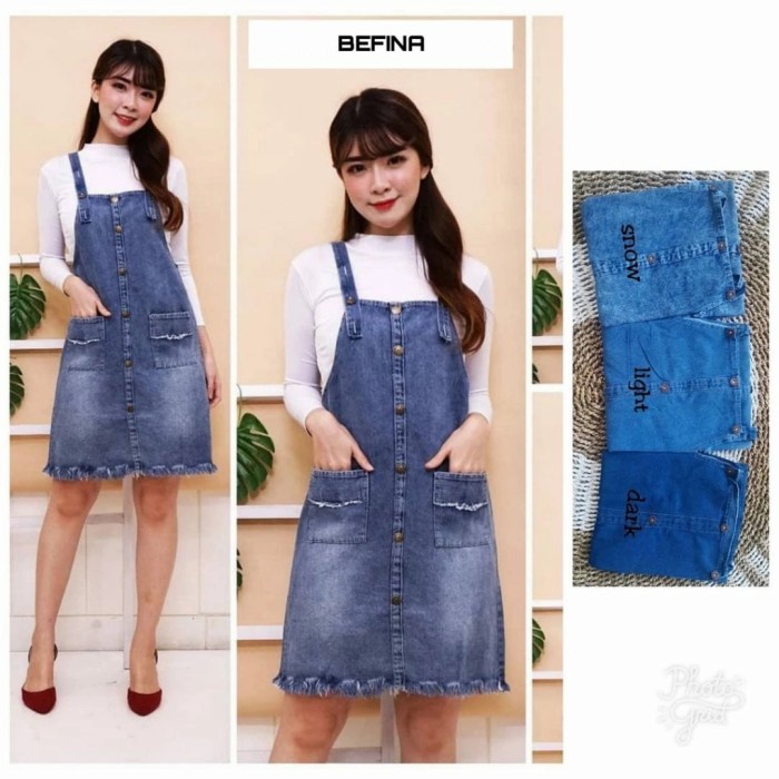 Jual BAJU DRESS OVERALL JUMPER ROK KODOK JEANS LEVIS PENDEK KOREA ...