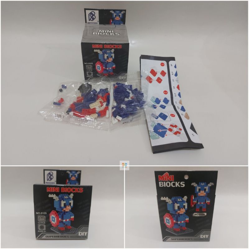 Jual Mini Blocks Iron Man Captain America Nano Blok Bricks Mainan Balok ...
