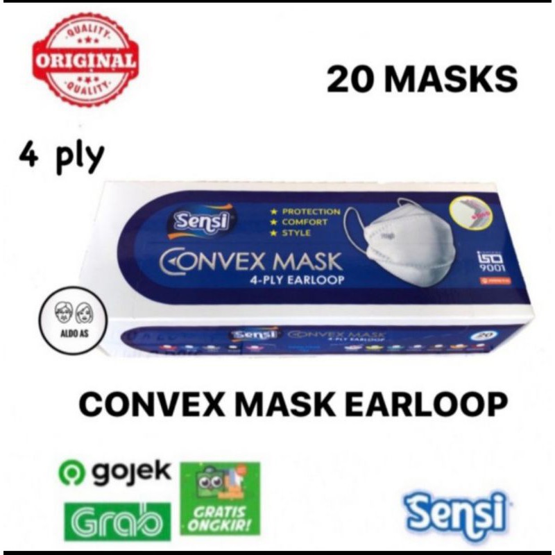 Jual MASKER SENSI CONVEX 4PLY ISI 20 SENSI CONVEX MASK 4 PLY ISI 20 ...