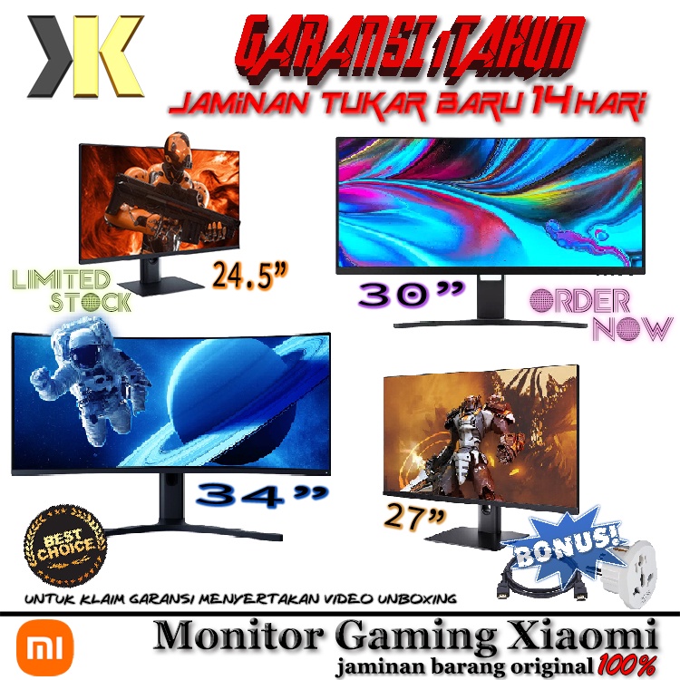 Jual Xiaomi Redmi Monitor Gaming Curved 34 Inch 144Hz, 30 Inch 200Hz ...