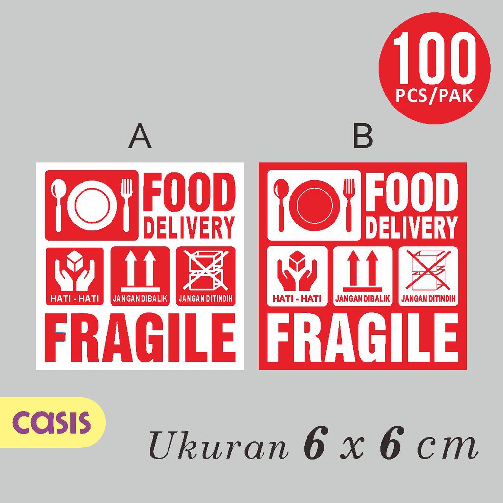 Jual stiker fragile food 6 x 6 cm - CASIS | Shopee Indonesia