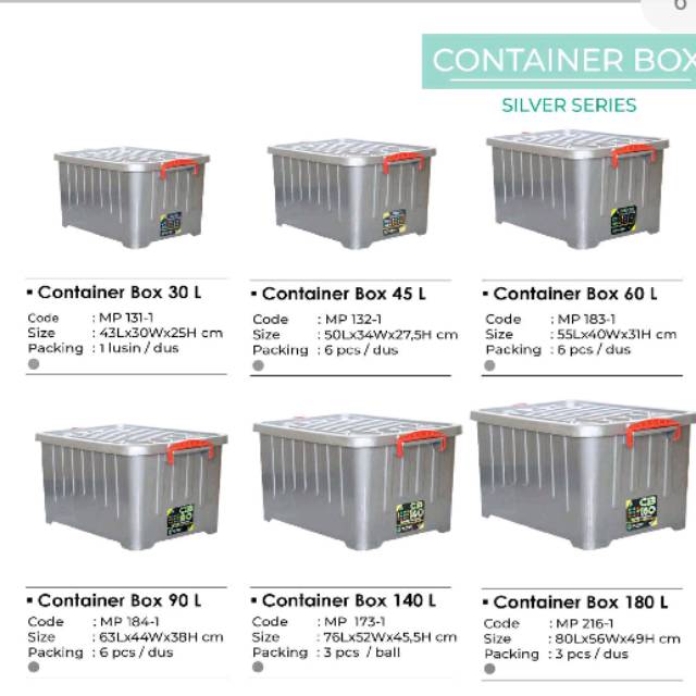 Jual Container box 45 liter silver | Shopee Indonesia