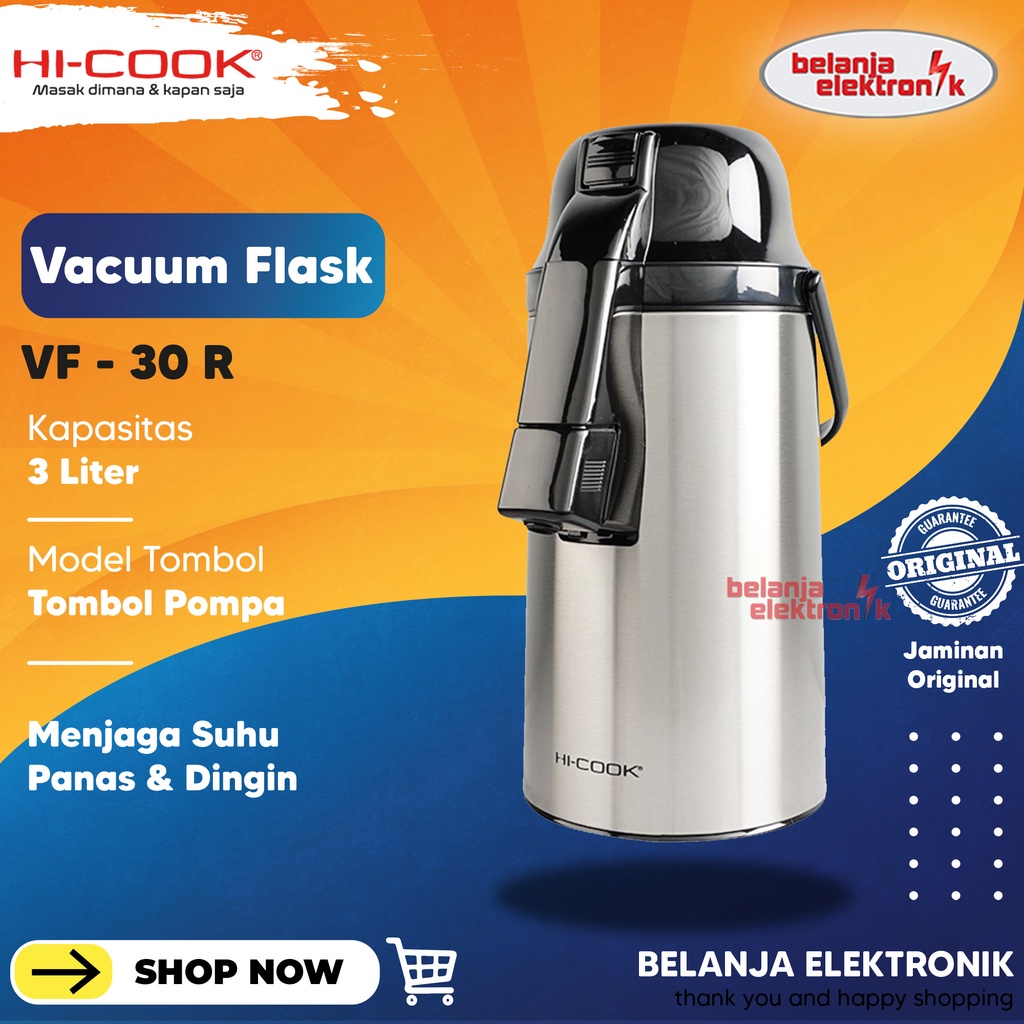 Jual TERMOS AIR PANAS STAINLESS HI-COOK VACUUM/VACUM FLASK THERMOS VF ...