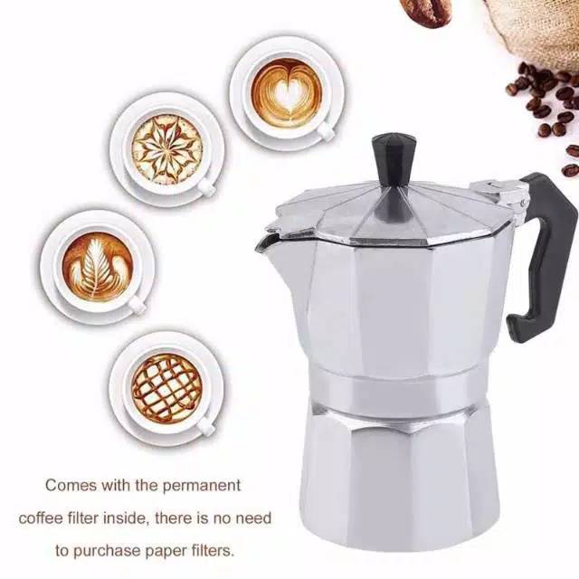 Jual Teko Kopi 300ml Espresso Moka Pot Coffee Mocca Maker Moka Pod Cafe ...