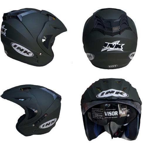 Jual Helm INK TERBARU Dobel Visor type T1 HITAM DOF | Shopee Indonesia