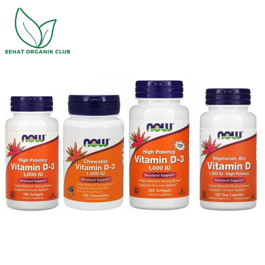 Jual Now Foods Food High Potency Vitamin D3 D 3 D-3 1000 IU 360; D3 D 3 ...