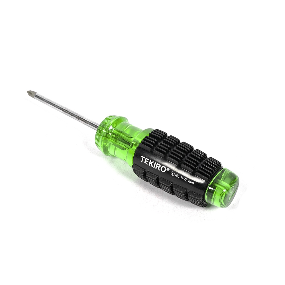 Jual TEKIRO OBENG GAGANG KARET HIJAU (+) 1 X 75 /OBENG GAGANG KARET ...