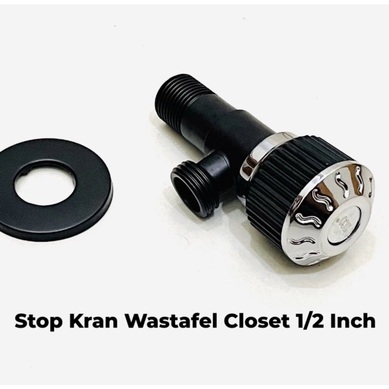 Jual 1066 Stop Kran Hitam Black Stopkran Closet Wastafel - Kran Shower ...