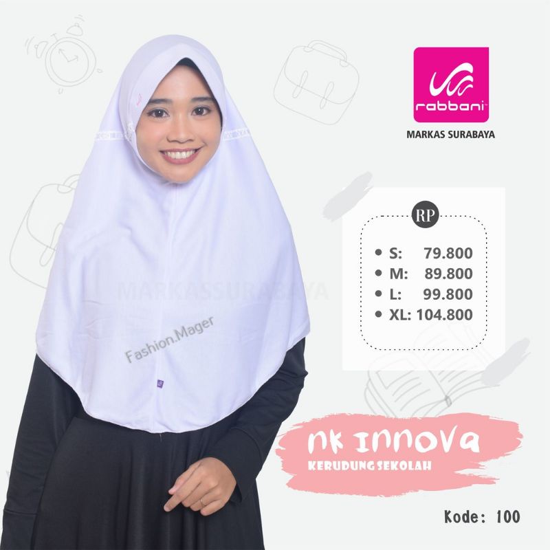 Jual Kerudung Innova Serut Belakang Sekolah Anak Instan SD SMP SMA Rabbani ORI | Shopee Indonesia