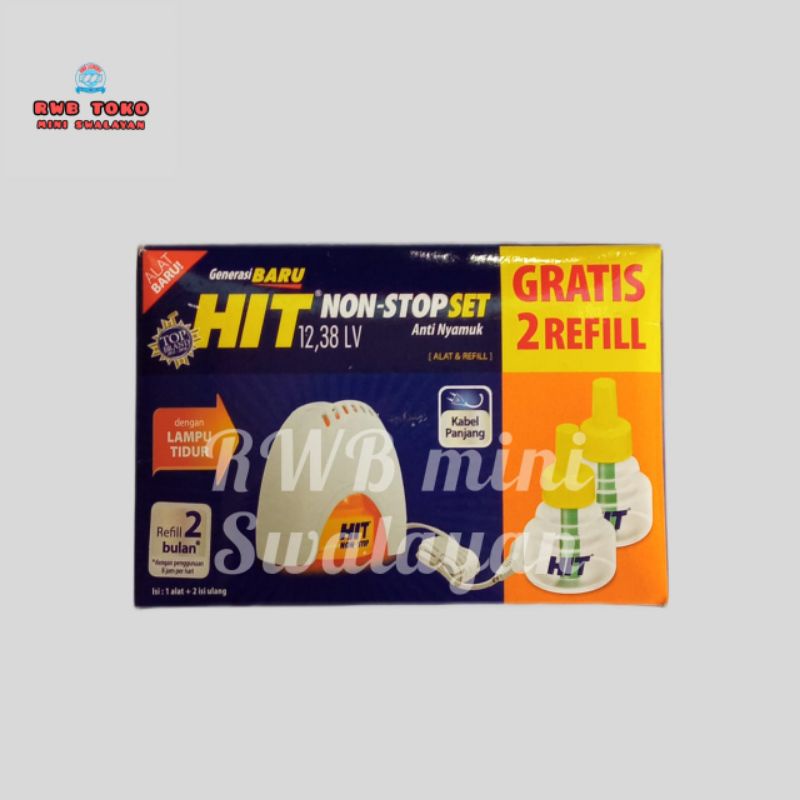 Jual Hit non-stop Set 12,38 LV Anti Nyamuk (Alat+Refill) | Shopee Indonesia