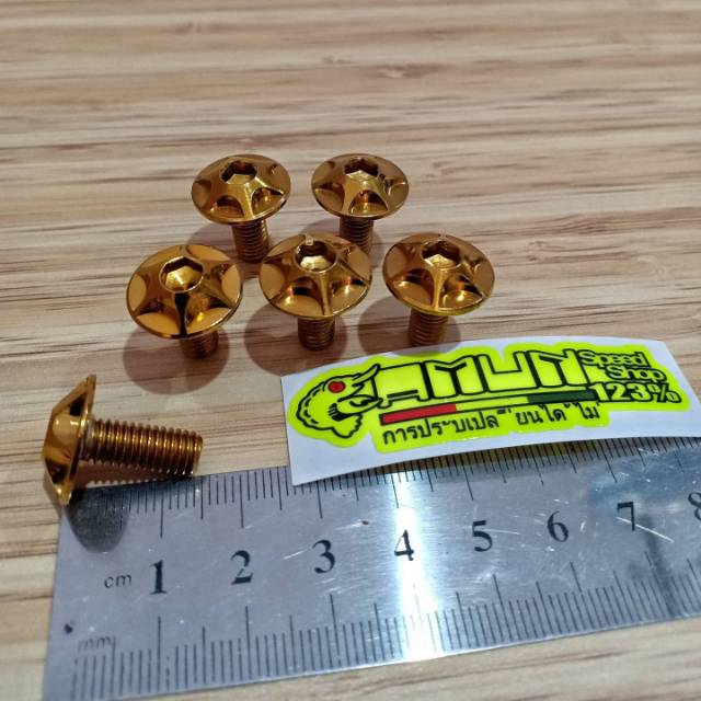 Jual Baut probolt gold payung 6x15 star drat 10 panjang 1,5cm | Shopee Indonesia