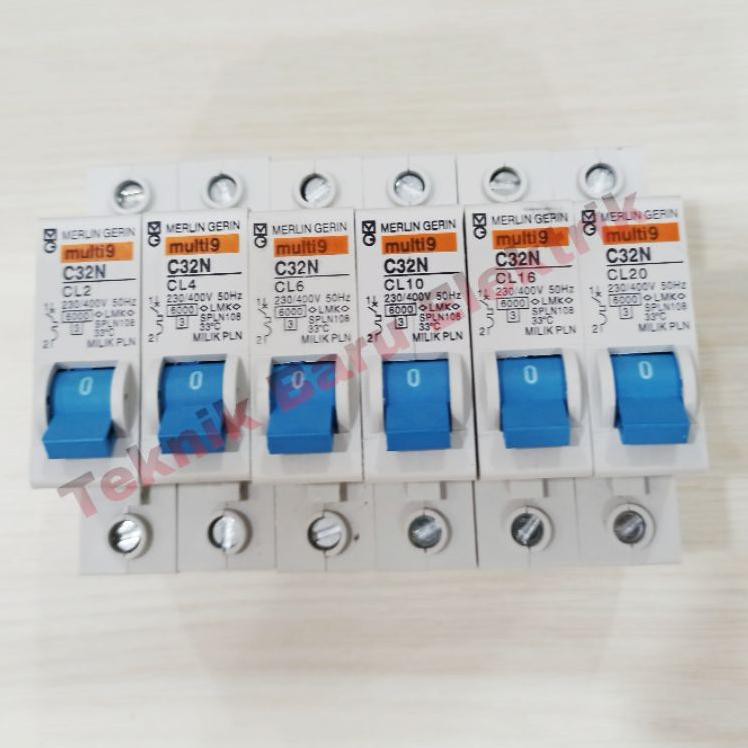 Jual Model Terkini TQH0U MCB BIRU MULTI 9 MERLIN GERIN 2 4 6 10 AMPERE A PLN SPLN 2A 4A 6A 10A ...
