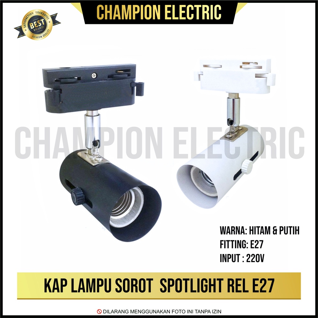 Jual Fitting Lampu Spotlight LED - Sorot Rel Plafon Track Light E27 ...