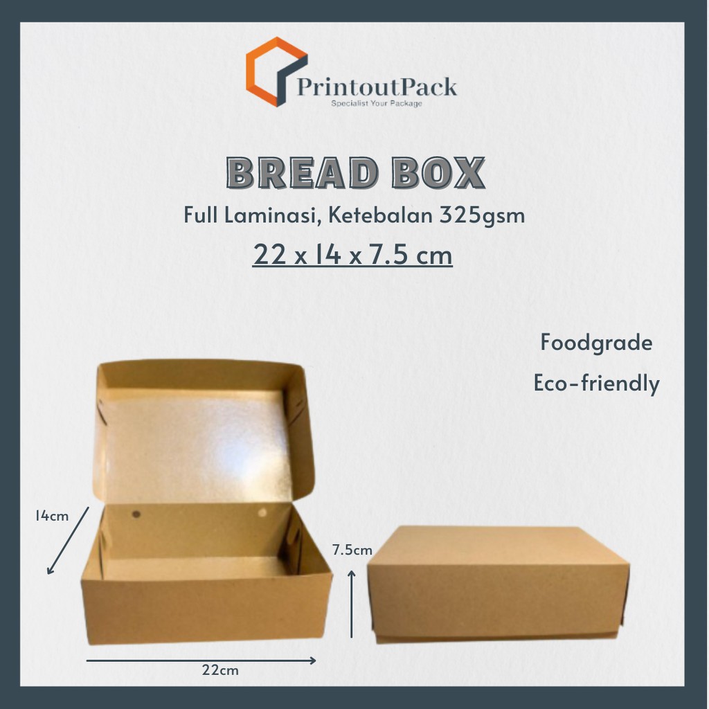 Jual Bread Box/Box Roti/Box Makanan/Paper Box/Kraft Paper Laminasi ...