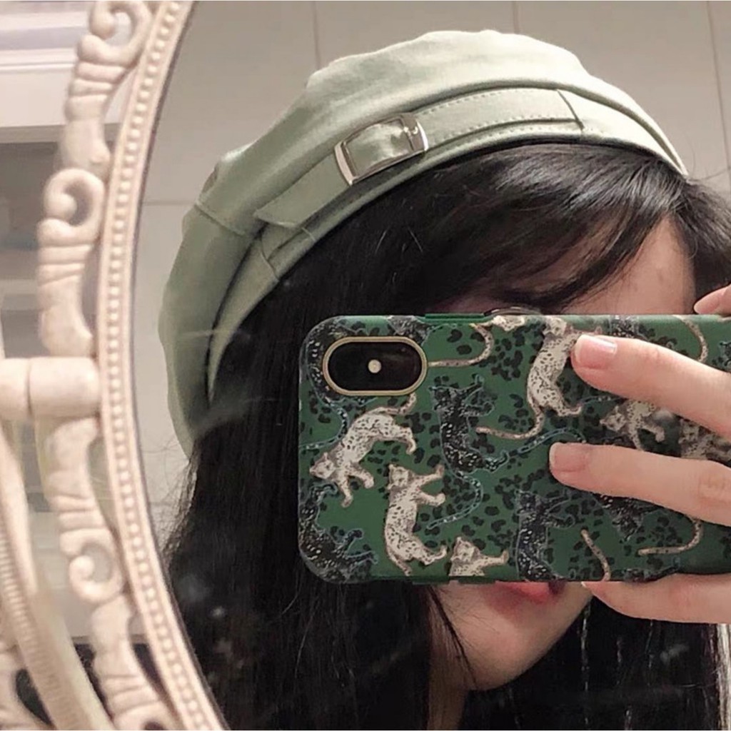 Jual TBGE topi beret gesper kanvas kain painter hat korea jepang kpop ...