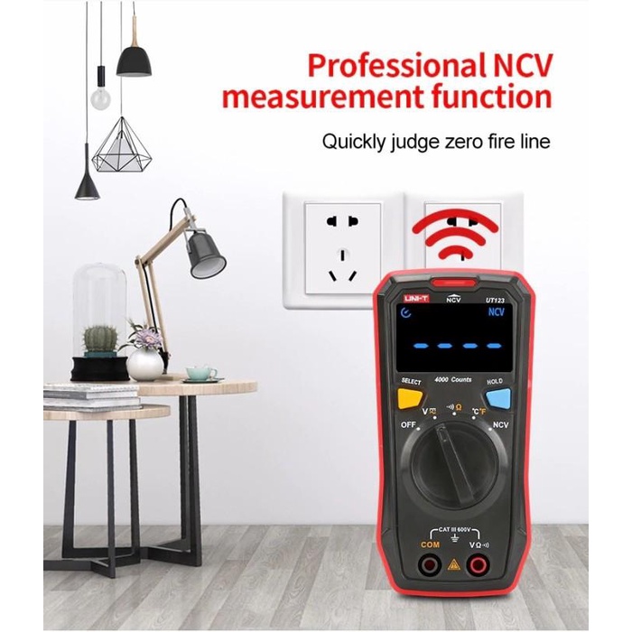 Jual UNI-T Mini Digital Multimeter Multitester Temperature Tester UT123 ...