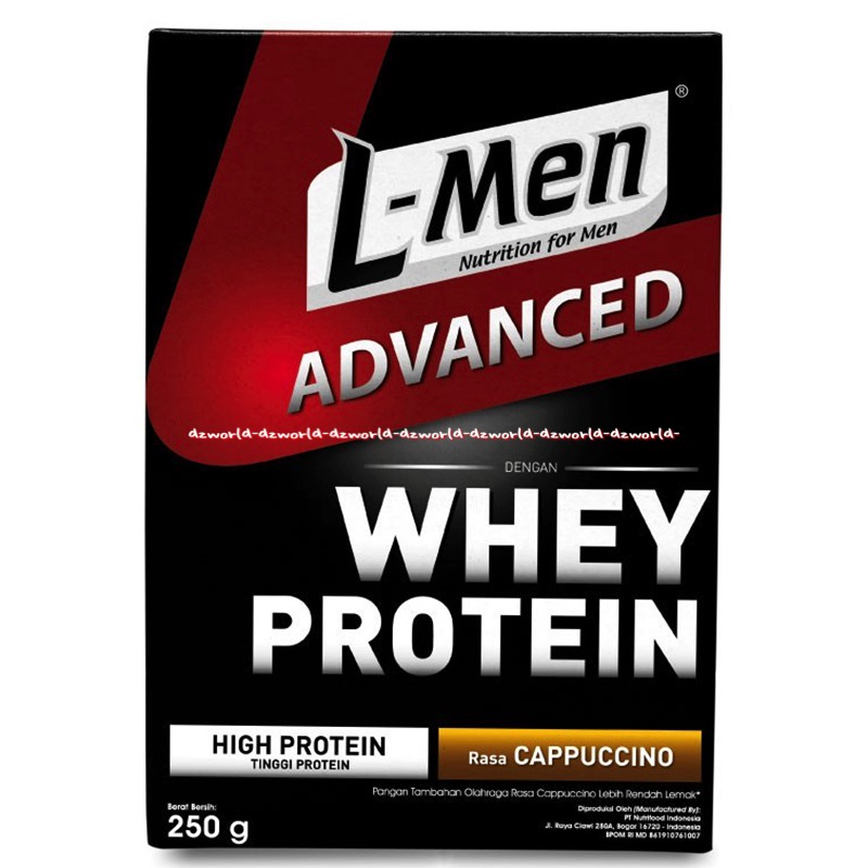 Jual L-Men Advanced 250gr Whey Protein High Protein Rasa Cappucino Lmen ...