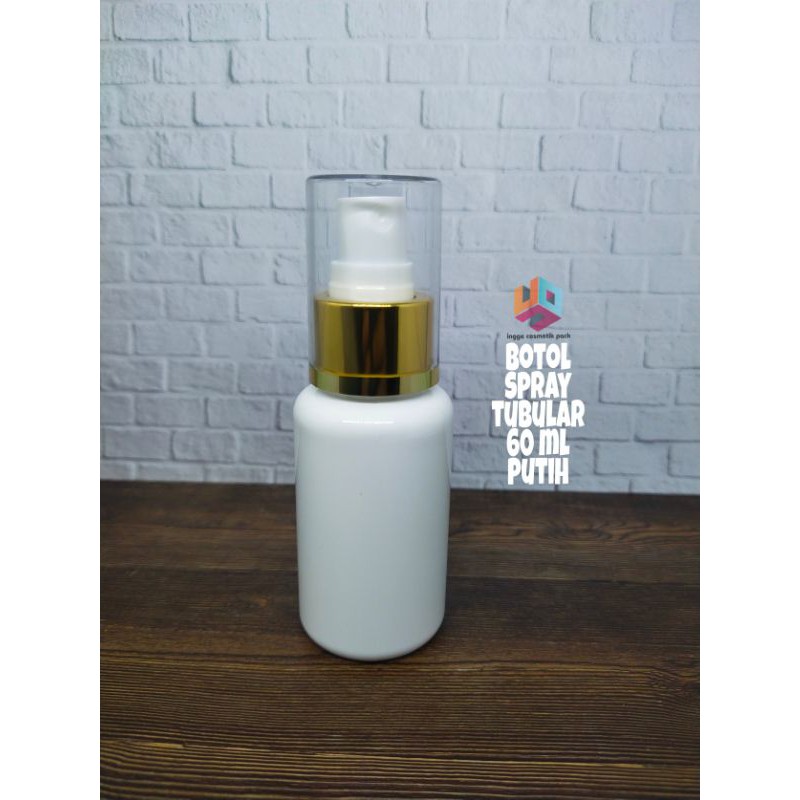 Jual BOTOL SPRAY 60 ML TUBULAR PUTIH TUTUP GOLD FULLCAP | Shopee Indonesia