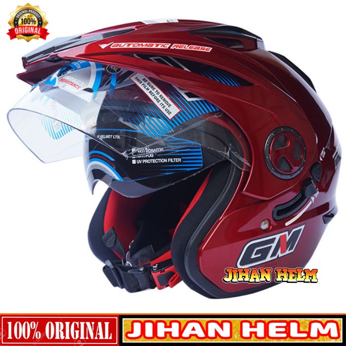 Jual HELM / GM HELM / HELM GM / HELM GM NEW IMPREZZA ROYAL RED TERLARIS ...