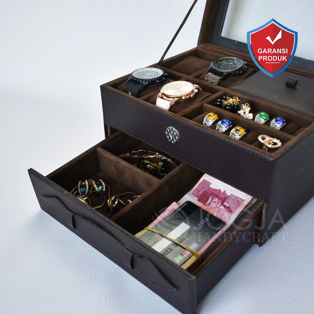 Jual Kotak Tempat Jam Tangan Jumbo isi 4 mix Tempat Perhiasan Susun ...