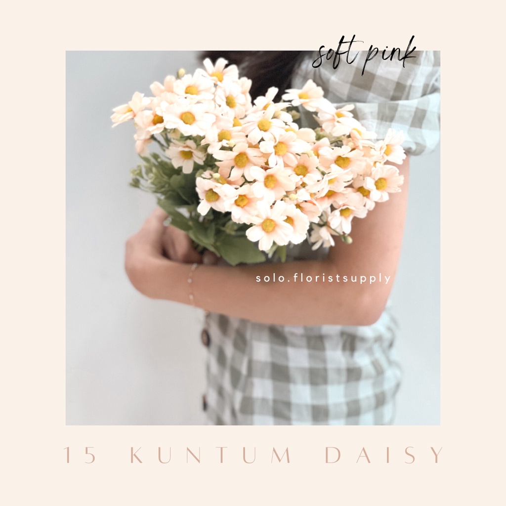 Jual 15 KUNTUM DAISY KRISAN ARTIFICIAL 55CM ASTER DESI PLASTIK ...
