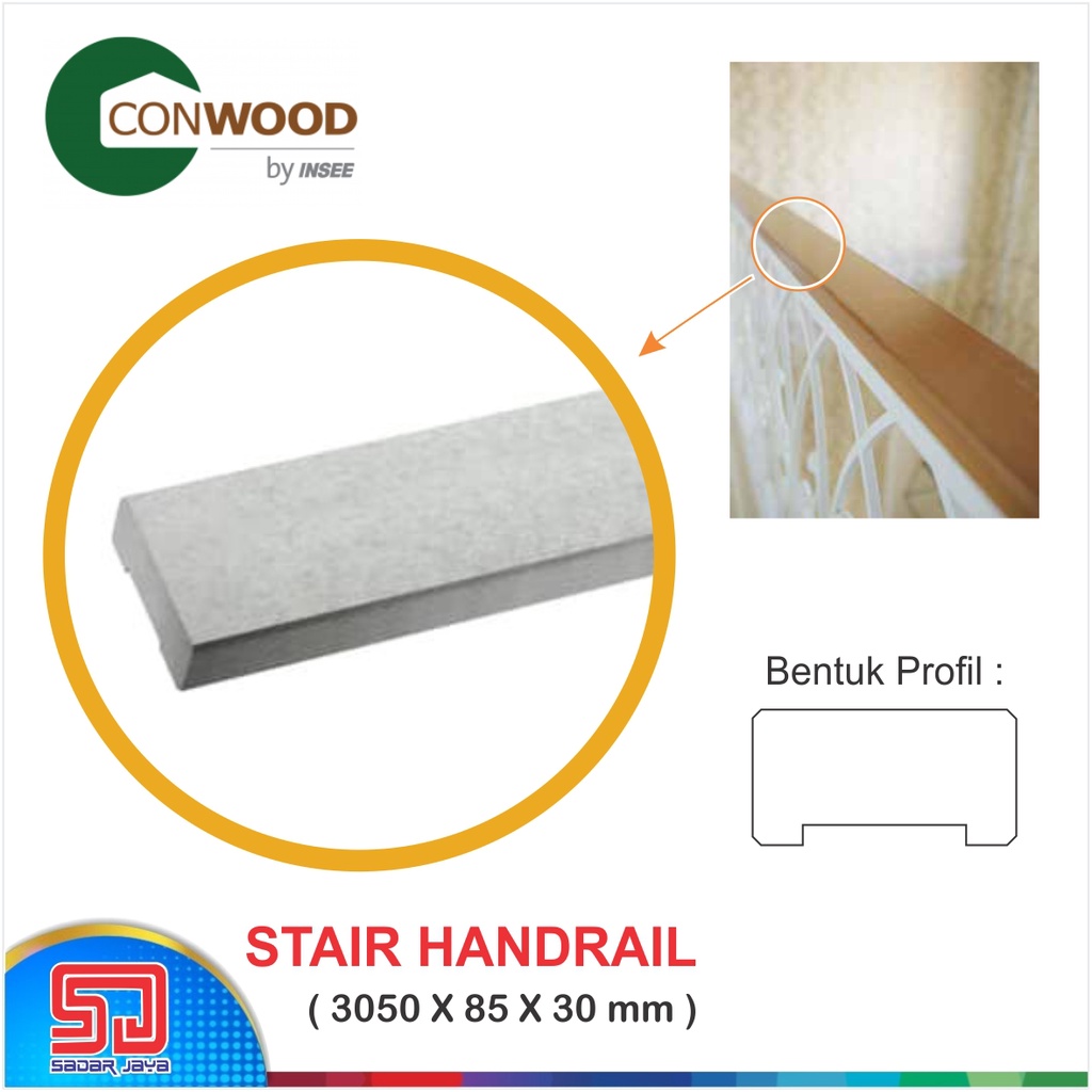 Jual Conwood Decorative Stair Handrail Pegangan Tangga Fiber Cement ...