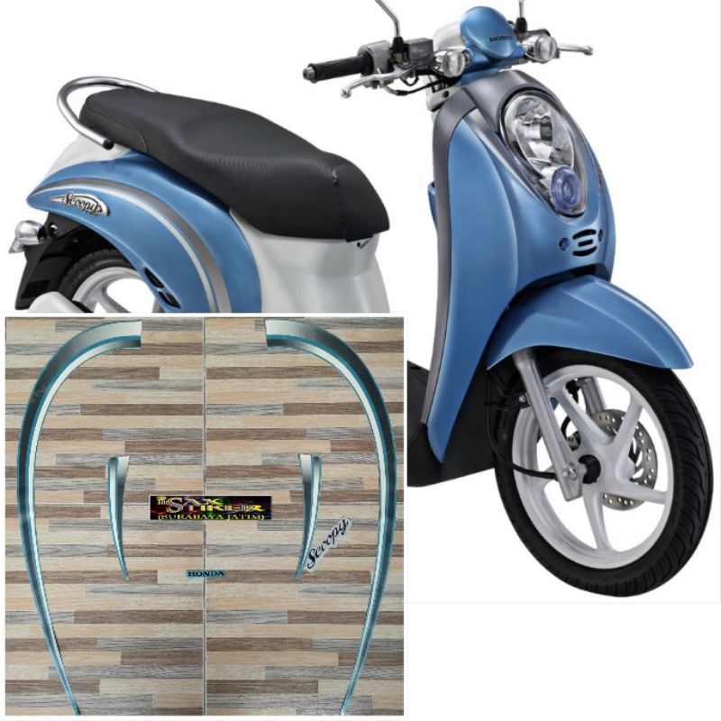 Jual striping original Honda Scoopy biru tahun 2011 2012 | Shopee Indonesia