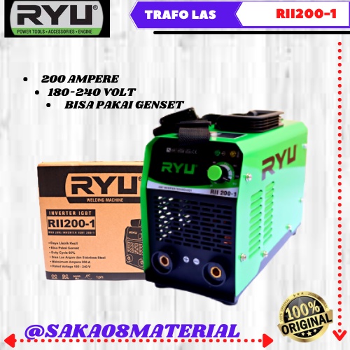 Jual PROMO TRAFO LAS 200 AMPERE RYU ORIGINAL TERBARU / MESIN LAS 200 A ...