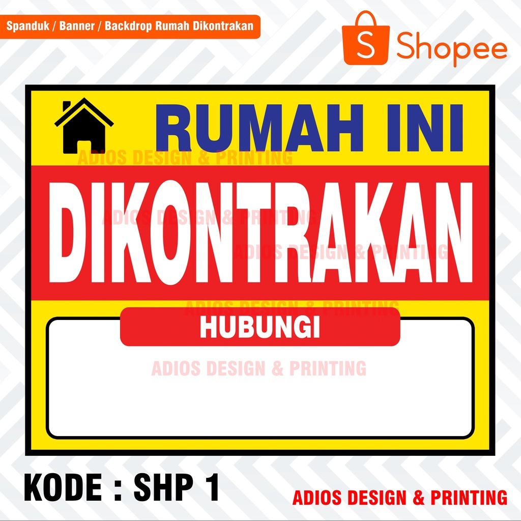 Jual Spanduk untuk Rumah Dijual / Disewakan / Dikontrakan / Dijual ...