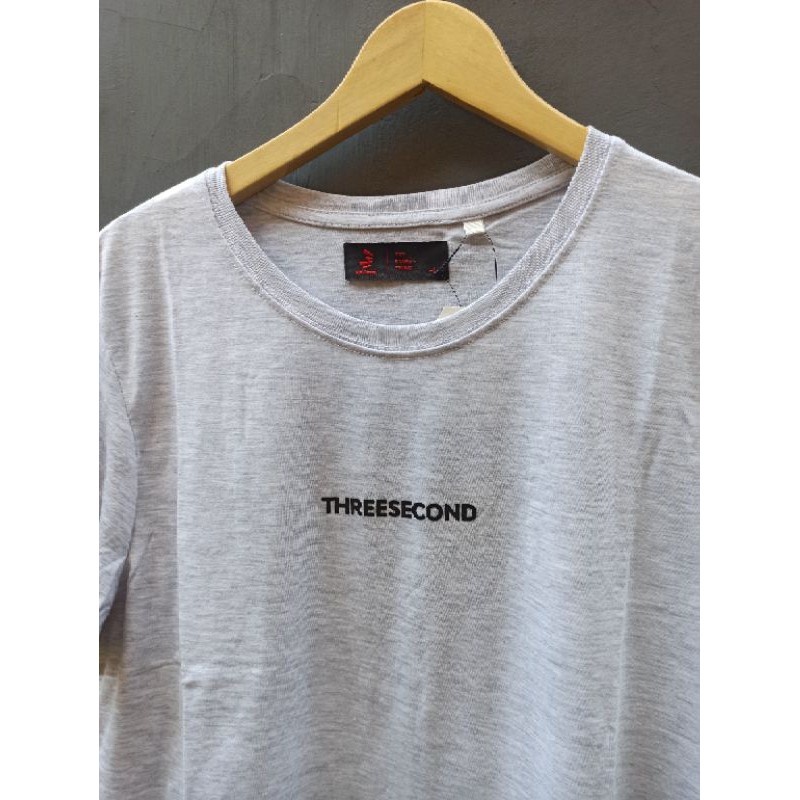Jual KAOS 3SECOND MOTIF TULISAN THREE SECOND KECIL SIMPLE WARNA ABU ...