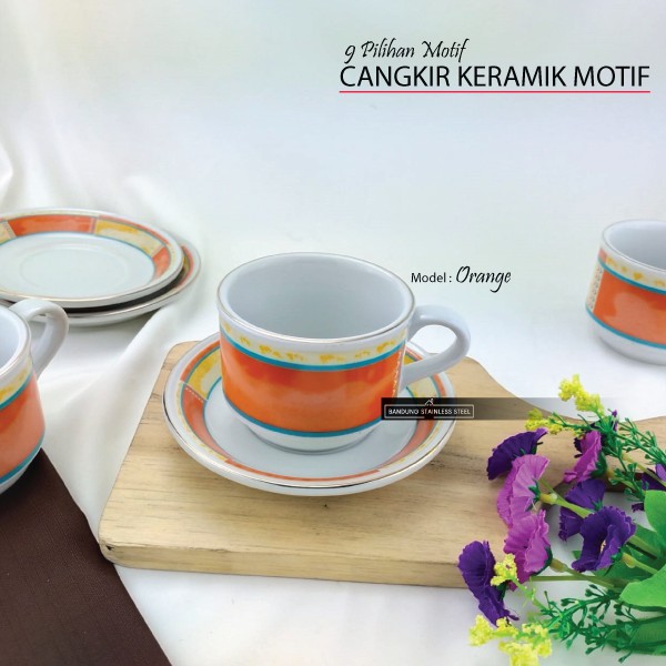 Jual Cangkir Keramik SNI merk Sango 9 Motif Warna Cantik Gelas Minum ...