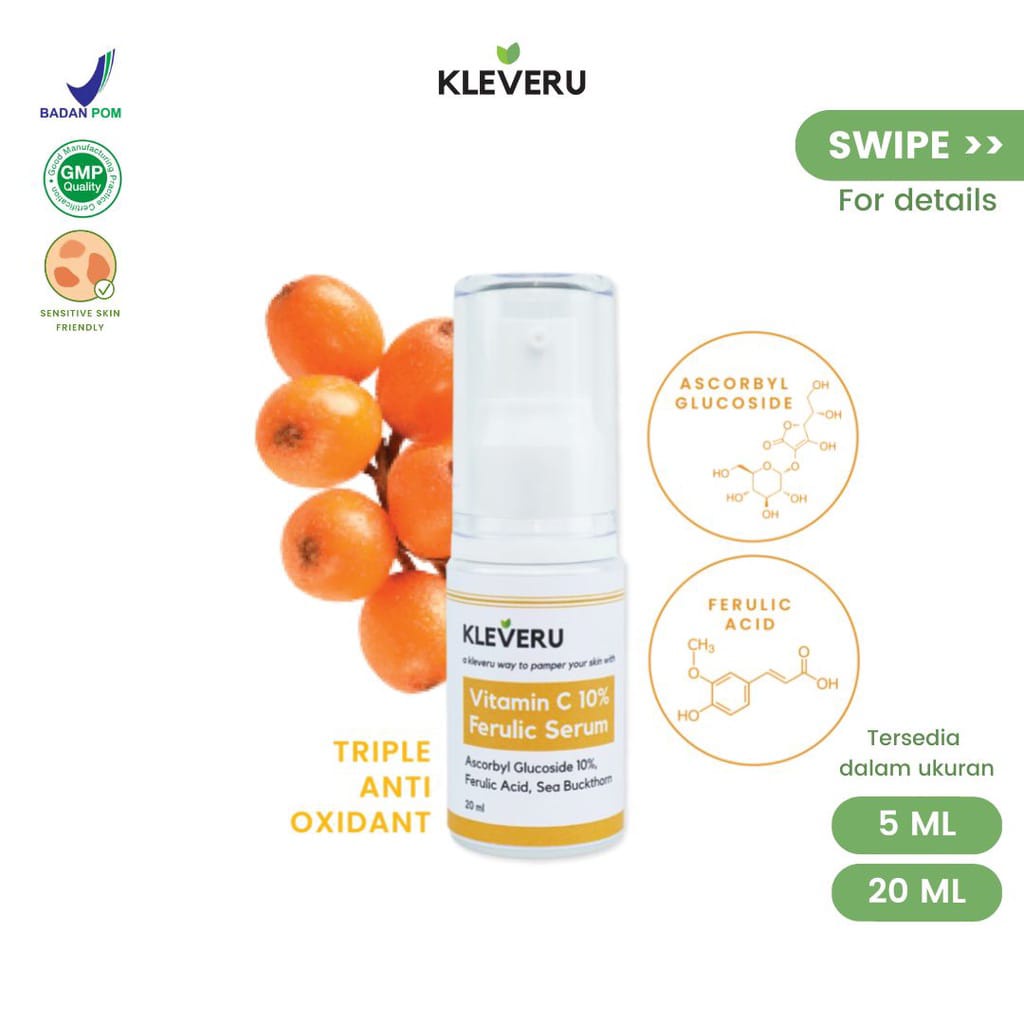 Jual KLEVERU - Vitamin C Ferulic Serum 20ml | 5ml | Shopee Indonesia