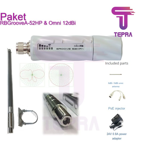Jual Paket MikroTik GrooveA 52 RBGrooveA-52HP dan Omni Dual Band 12dBi | Shopee Indonesia