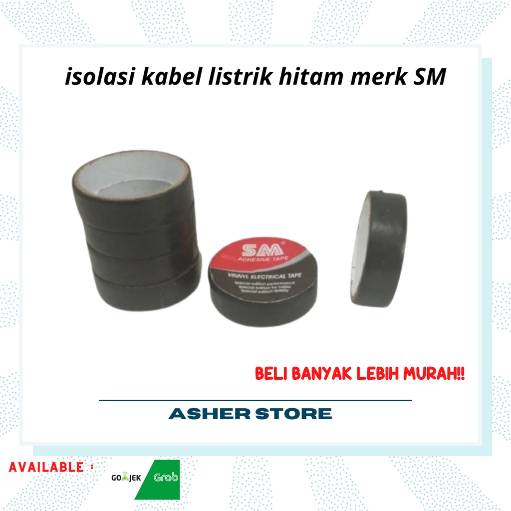 Jual Isolasi kabel listrik hitam merk SM termurah (Isi 10Pcs) | Shopee ...