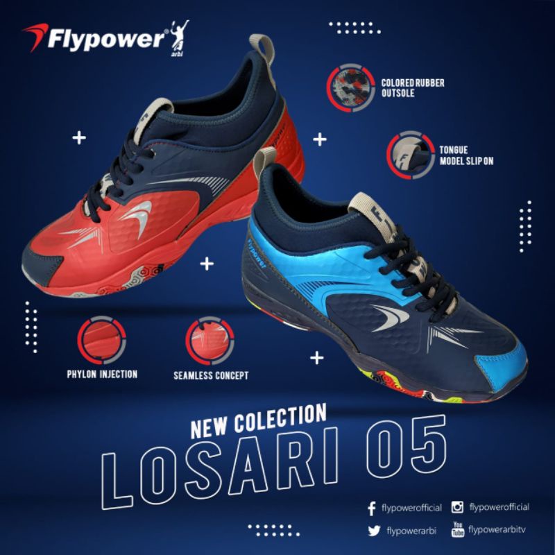 Jual Sepatu flypower losari 5 / sepatu bulutangkis & sepatu badminton ...
