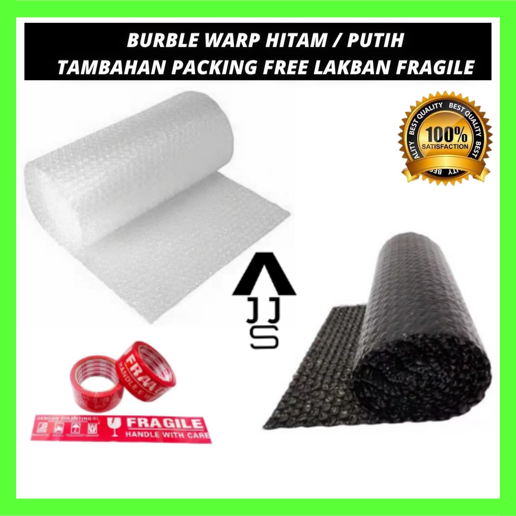 Jual JJ - Extra Packing Tambahan Bubble Warp Hitam / Bubble warp putih / FREE Tambahan Lakban ...